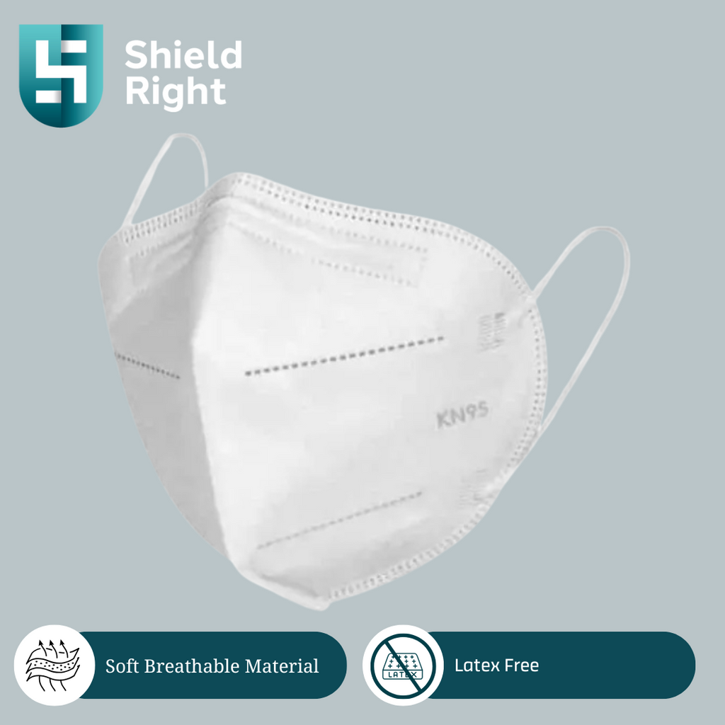 Shield Right White KN95 Face Masks 10 Pack – Individually Wrapped 5-Pl ...