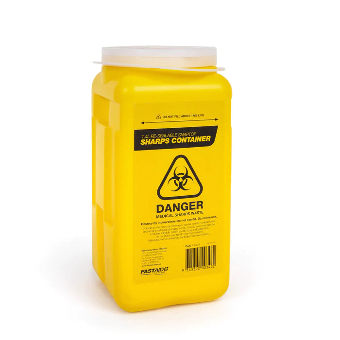 Plastic Sharps Container, 1.4L | PPE Supplier