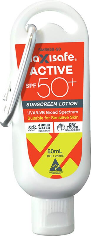 SPF 50+ Sunscreen – 50 ml with Carabiner SMB659-50 | PPE Supplier
