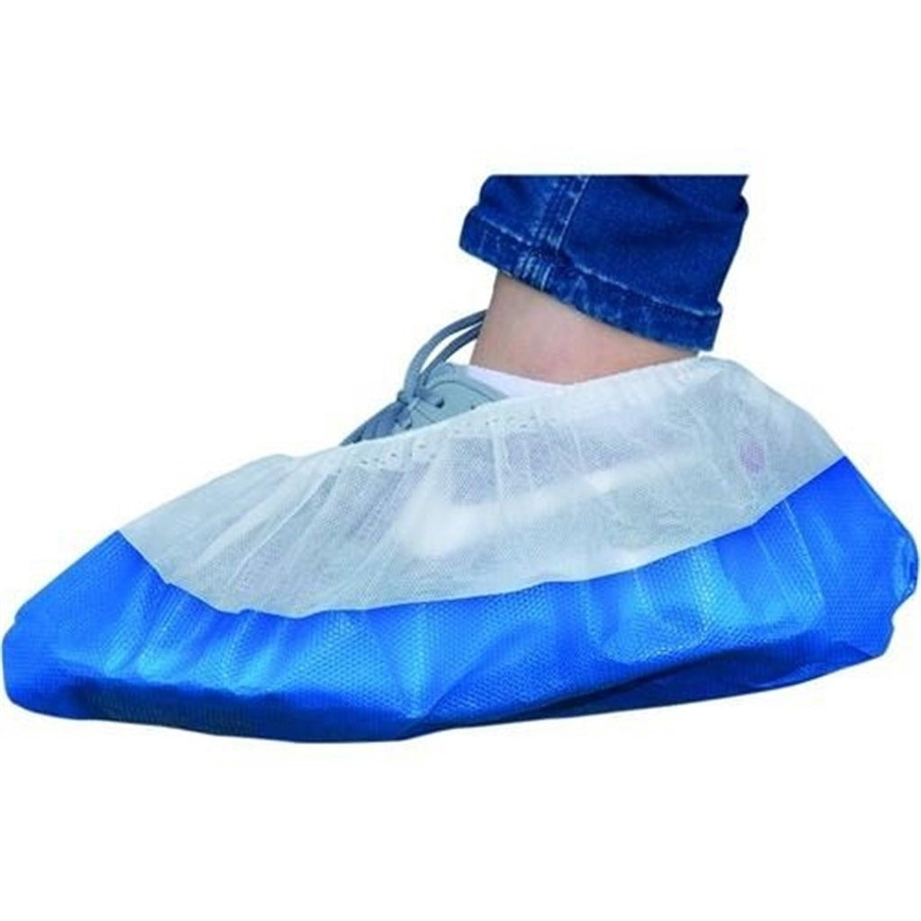 Shield Right Shoe Covers Disposable With Blue Polyethylene Sole 50 pac ...